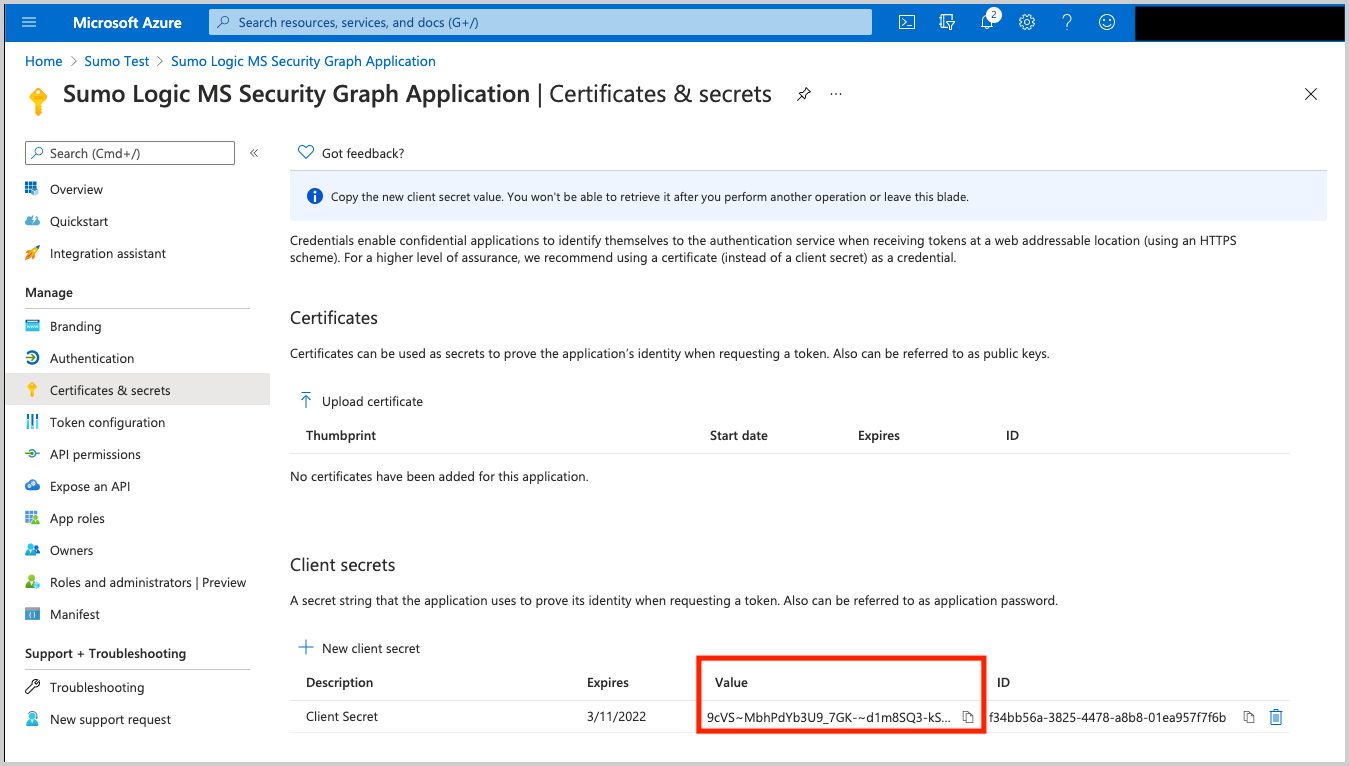 Microsoft Azure AD Inventory Source | Sumo Logic Docs