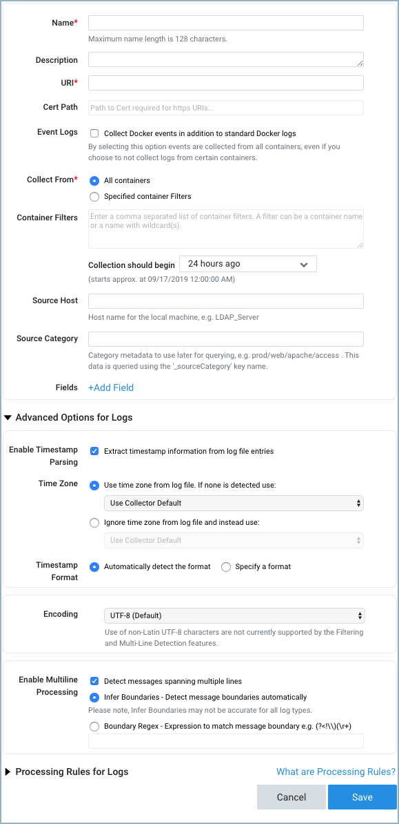 Docker Sources | Sumo Logic Docs