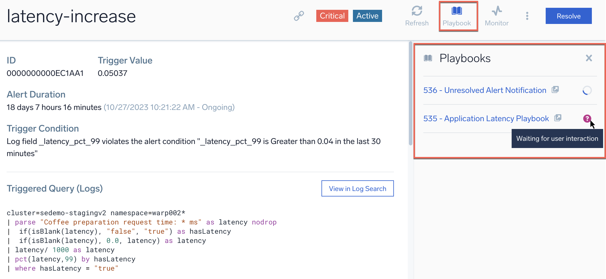 Automated Playbooks in Monitors | Sumo Logic Docs