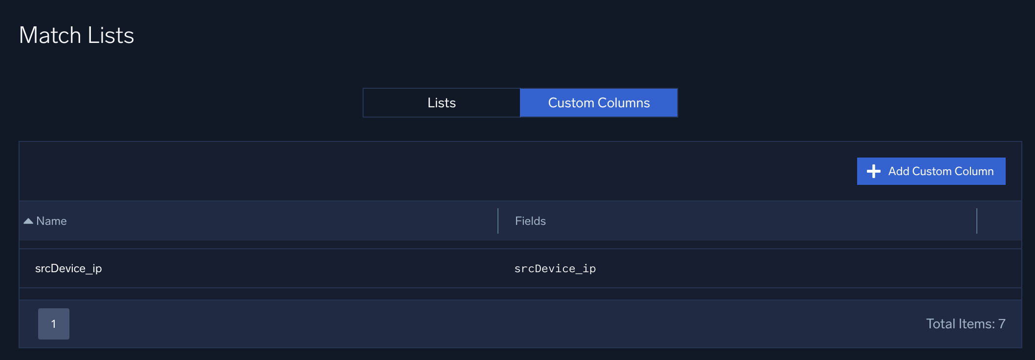 Custom Match List Columns | Sumo Logic Docs