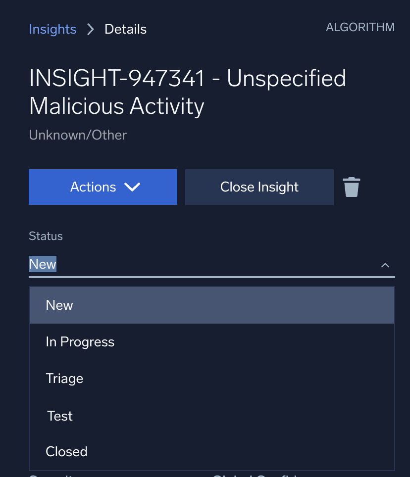 Managing Custom Insight Statuses | Sumo Logic Docs