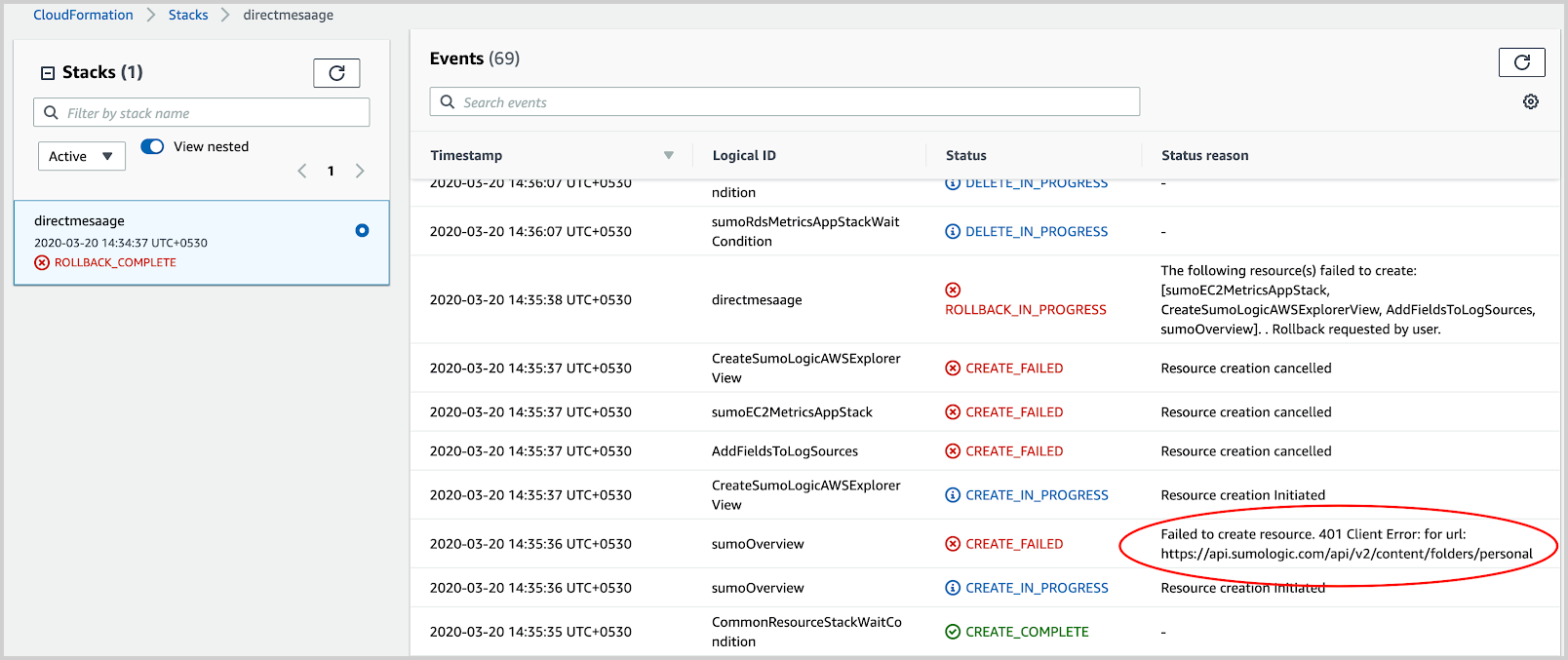 Deploy with AWS CloudFormation | Sumo Logic Docs