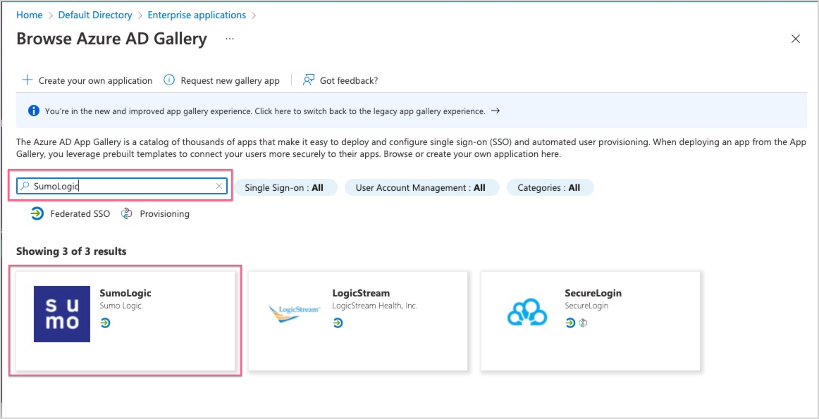 Integrate Sumo with Azure AD | Sumo Logic Docs