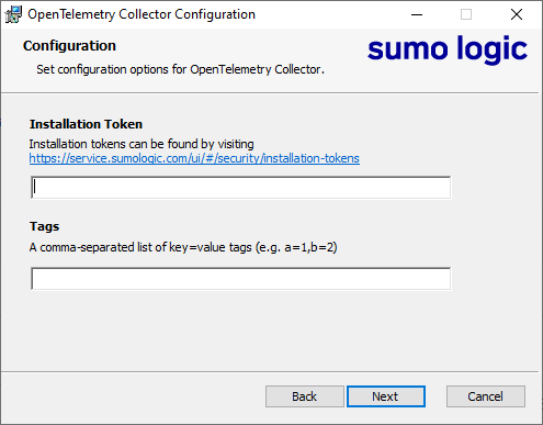 Install OpenTelemetry Collector on Windows | Sumo Logic Docs