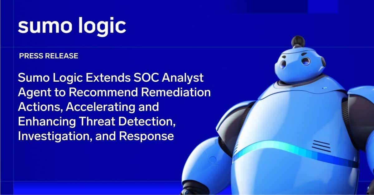 Sumo Logic이 SOC Analyst Agent를 확장해 개선 조치 추천 기능을 추가함으로써 위협 탐지, 조사 및 대응을 ...